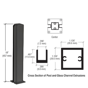 CRL Matte Black 24" Center Design Series Partition Post | Design Series ...