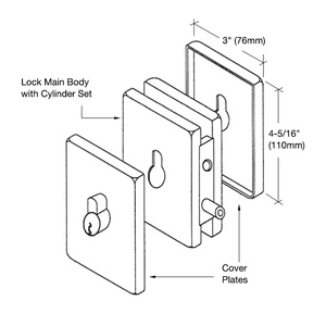CRL Satin Anodized EUR Series Center Housed Patch Lock | CRL