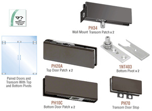 CRL Black Bronze Anodized North American Patch Door Kit for Double ...