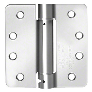 CRL 4" x 4" Brite Chrome Heavy-Duty Spring Hinge - 1/4" Radius | CRL