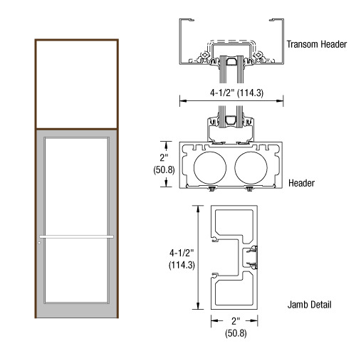 CRL-U.S. Aluminum Bronze Anodized 40" x 126" Series DF800 Tubular ...