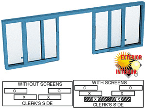 CRL Custom Powder Painted Horizontal Sliding Service Window OXXO Format ...