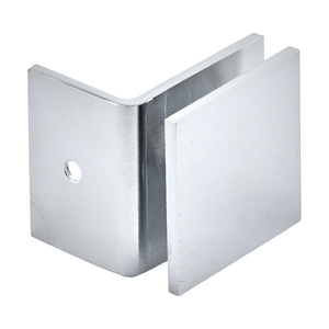 Polished Chrome Wall Mount Designer Series Glass Clip with Mounting Leg ...