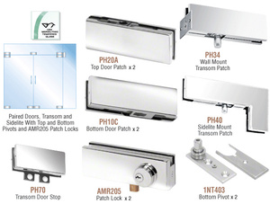 CRL Polished Stainless North American Patch Door Kit for Double Doors ...