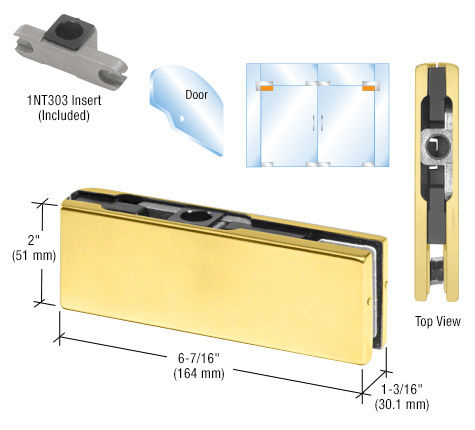 CRL Satin Brass Top Door Patch Fitting with 1NT303 Insert | CRL