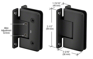 CRL Matte Black Pinnacle 337 Series Adjustable Wall Mount 'H' Back ...