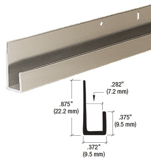 CRL Brushed Nickel 1/4" Deep Nose Aluminum J-Channel | CRL