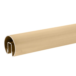 CRL Satin Brass 2-1/2" Premium Cap Rail for 1/2" Glass - 120" | CRL
