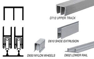 CRL Satin Anodized Track Assembly D603 Upper and D602 Lower Track with ...