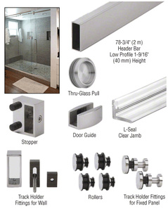 CRL Brushed Stainless Senior Deluxe Serenity Sliding Shower Door System ...