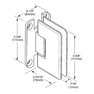 CRL Satin Chrome Plymouth Series Wall Mount 'H' Back Plate Hinge ...