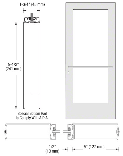 CRL-U.S. Aluminum White KYNAR® Paint Custom Single Series 550 Wide ...