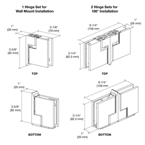 CRL Satin Brass Zero Hinge Set | CRL