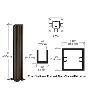 CRL Duranodic Bronze 18" 3-Way Design Series Partition Post | CRL