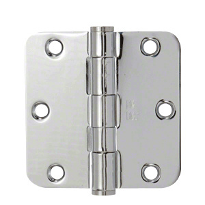 CRL Brite Chrome 3-1/2" x 3-1/2" Residential Hinge 5/8" Radius | CRL
