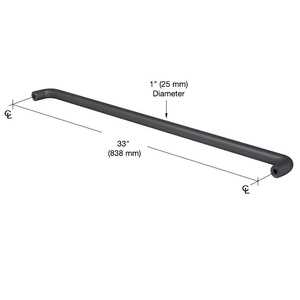 CRL Matte Black Astral II Solid Push Bars for 36" Single Acting Offset ...