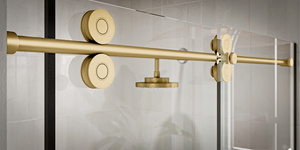 CRL Satin Brass Complete 180º Crescent Series Sliding System | CRL