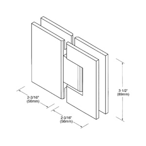 CRL Satin Brass Geneva 180 Series 180 Degree Glass-to-Glass Standard ...