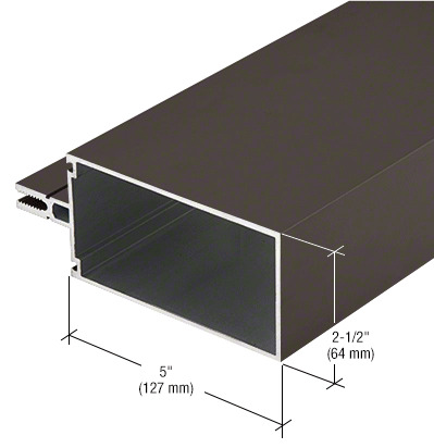 CRL-U.S. Aluminum 5" Vertical/Horizontal Mullion for 1" Glazing, Dark ...