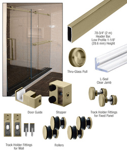 CRL Brushed Bronze Deluxe 180 Degree Serenity Series Sliding System ...