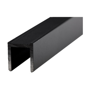 Matte Black 95" (2.49 m) High Profile Aluminum Glazing Channel for 1/2 ...