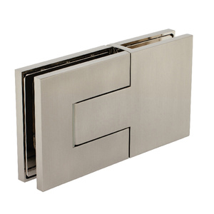 CRL Brushed Nickel Palermo Glass-to-Glass 180 Degree Hinge | CRL