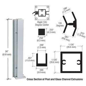 Design Series Partition - Center Posts | CRL