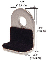 CRL Nickel Plated 1" Long Felt-Lined Metal 'L' Clips | CRL