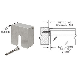 CRL 316 Brushed Stainless Square Stabilizing End Cap for 1-1/2 ...