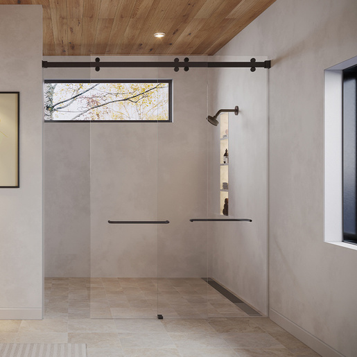 CRL Matte Black Premium Brixen Series Two Door Bypass Sliding Shower ...
