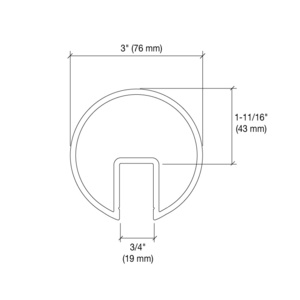 CRL Dark Bronze 3" Extruded Aluminum Cap Rail for 1/2" or 5/8" Glass ...