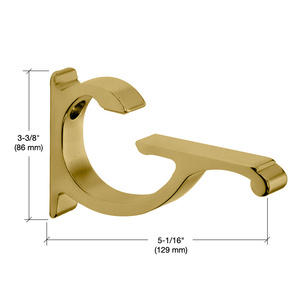 CRL Brushed Brass Aluminum Shelf Bracket for 3/8" to 1/2" Glass | CRL