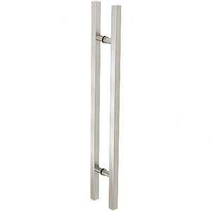 CRL Brushed Stainless Glass Mounted Square Ladder Style Pull Handle ...