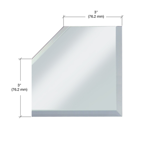 CRL Clear Mirror Glass 3" Mitered Corner Beveled on 3 Sides | CRL