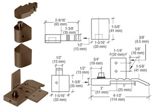 CRL Aluminum Offset Reversible Pivot Set Flush with Frame Face | CRL