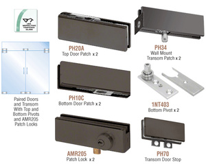 CRL Black Bronze Anodized North American Patch Door Kit for Double ...