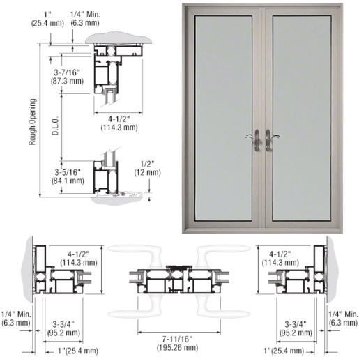 CRL-U.S. Aluminum Clear Anodized Custom Pair Series 900 Butt Hinged ...