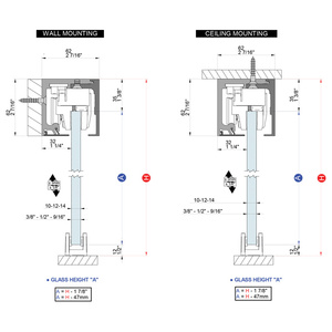 CRL 690 Series Matte Black Wall or Ceiling Mount Sliding Door Kit | CRL