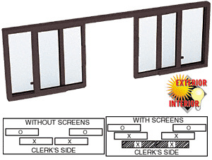 CRL Duranodic Bronze Horizontal Sliding Service Window OXXO Format with ...