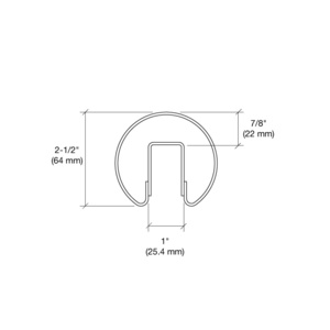 CRL 304 Grade Polished Stainless 2-1/2" Premium Cap Rail for 3/4" Glass ...