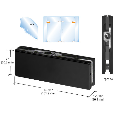 CRL Matte Black Top Door Patch Fitting with 1NT303 Insert | CRL