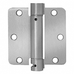 CRL 4" x 4" Black Heavy-Duty Spring Hinge - 1/4" Radius | CRL