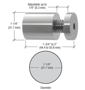 CRL 316 Brushed Stainless 1-1/4" Diameter Adjustable Length Standoff ...
