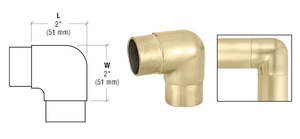 CRL Satin Brass Sharp Radius 90 Degree Corners for 1-1/2" Tubing | CRL