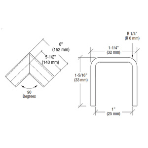 CRL Matte Black 90 Degree Horizontal Corner for 11 Gauge Low Profile ...