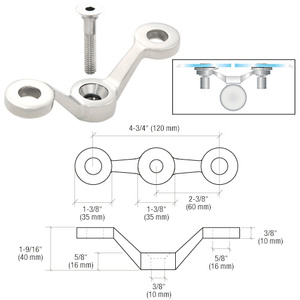 CRL Polished Stainless Double Arm Post Mount Spider Fitting | CRL