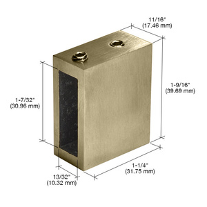 CRL Brushed Bronze Adjustable Height Track Holder Fitting for Wall - 2 ...