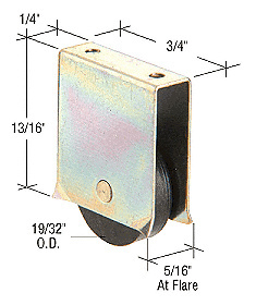 CRL 19/32" Flat Edge Nylon Sliding and Storm Window Roller with 5/16 ...