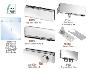 CRL Polished Stainless North American Patch Door Kit for Double Doors ...