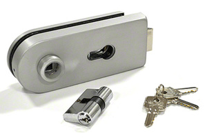 Fallbrook Matte Black Square Latch Housing with Keyed Cylinder | CRL